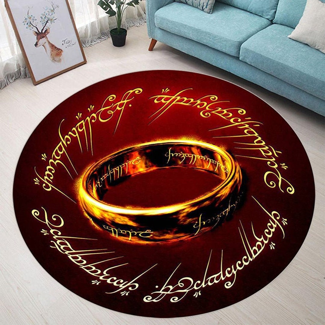 Lord of the Rings Rug,themed Rug, Round Rug, Home Decor Rug, Rugs for ...