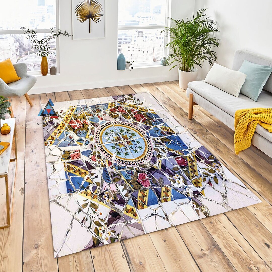 Mosaic Tile Rug: Modern Art Inspired Floor Carpet - Etsy