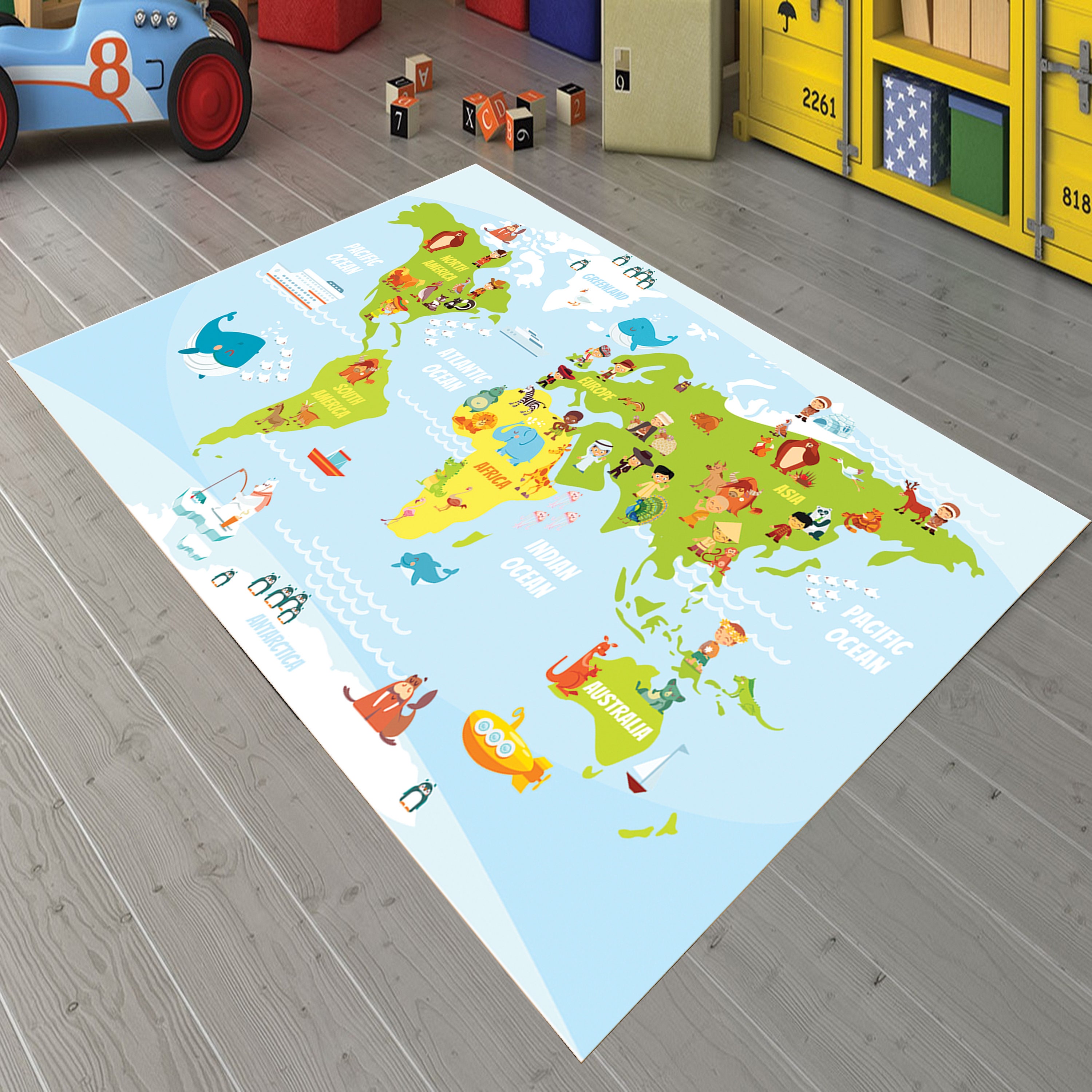 Nursery World Map Rug at Katie Oliver blog
