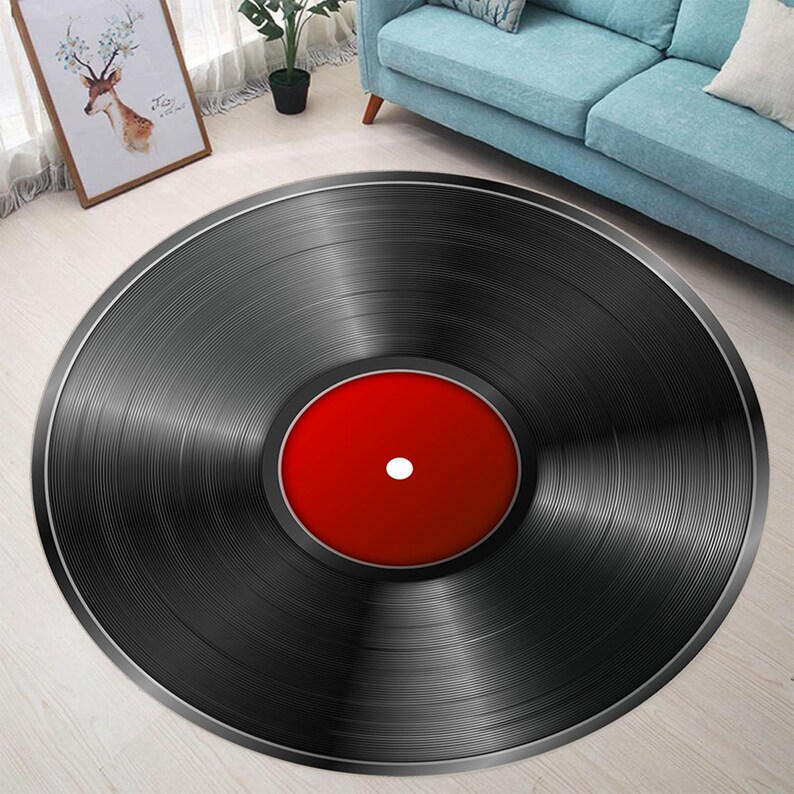 Record Record Rug Boys Room Round Rug Round Carpet Record | Etsy