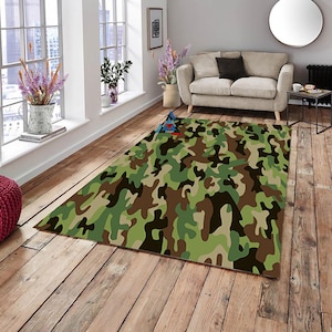 Camouflage Rug, Green Rug, Camouflage Mat, Military Themed Mat, Army ...