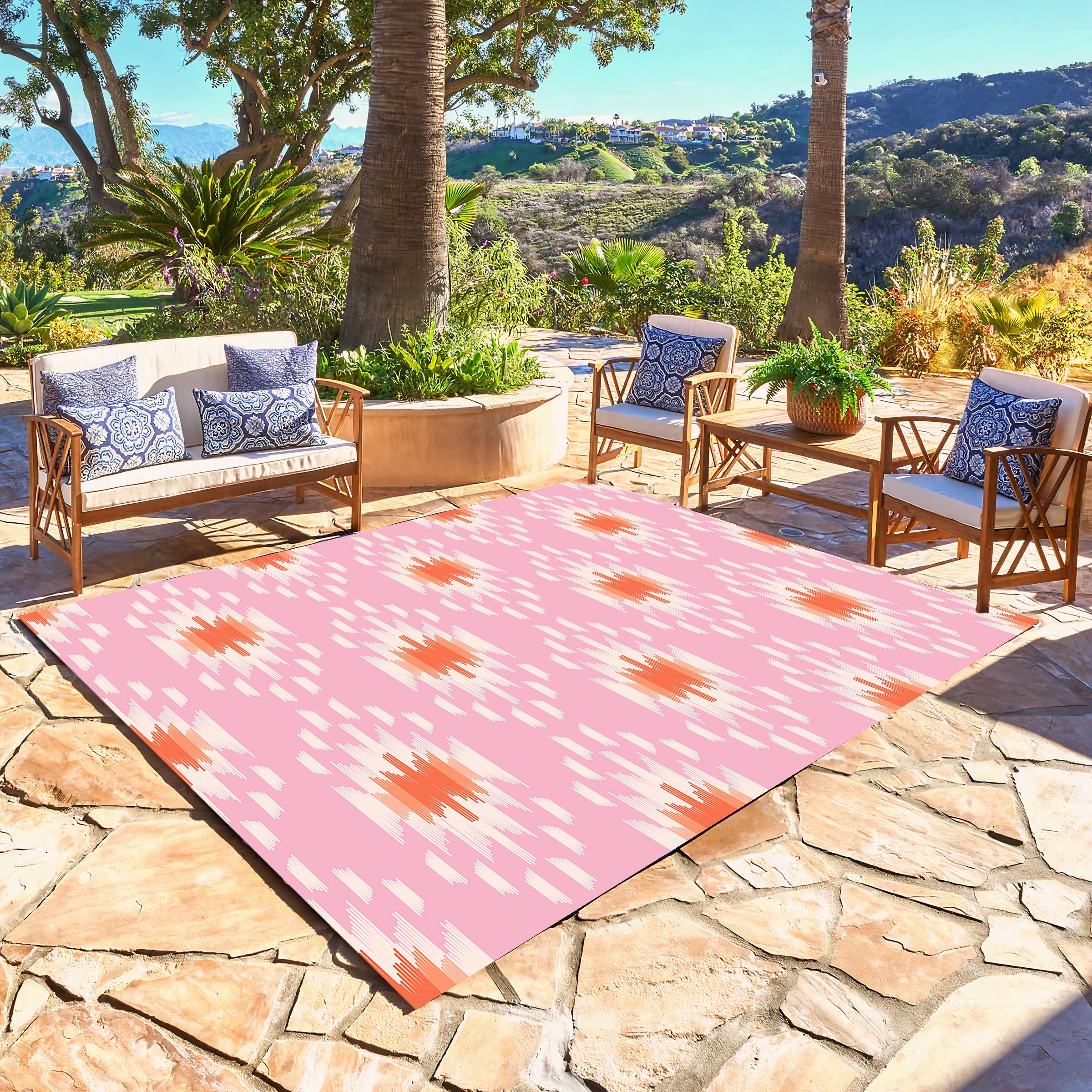 Pink outdoor rug store