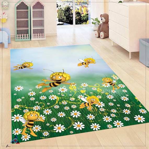 Cute Bee Honeybee Kids Playmat Beehive Area Rugs Child s Bee Bedroom Decor Nursery Floor Mat Cute Accent Girls Room Dekor Rug Girls Etsy