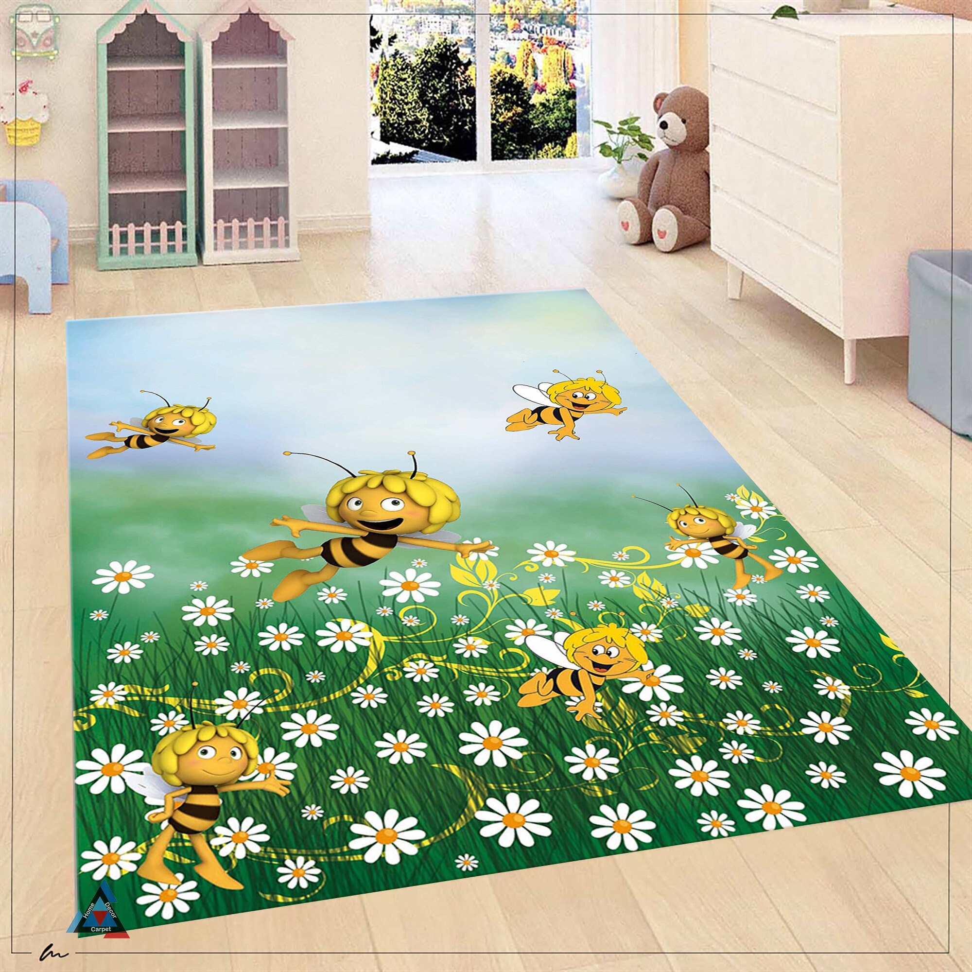 Cute Bee Honeybee Kids Playmat Beehive Area Rugs - Etsy UK