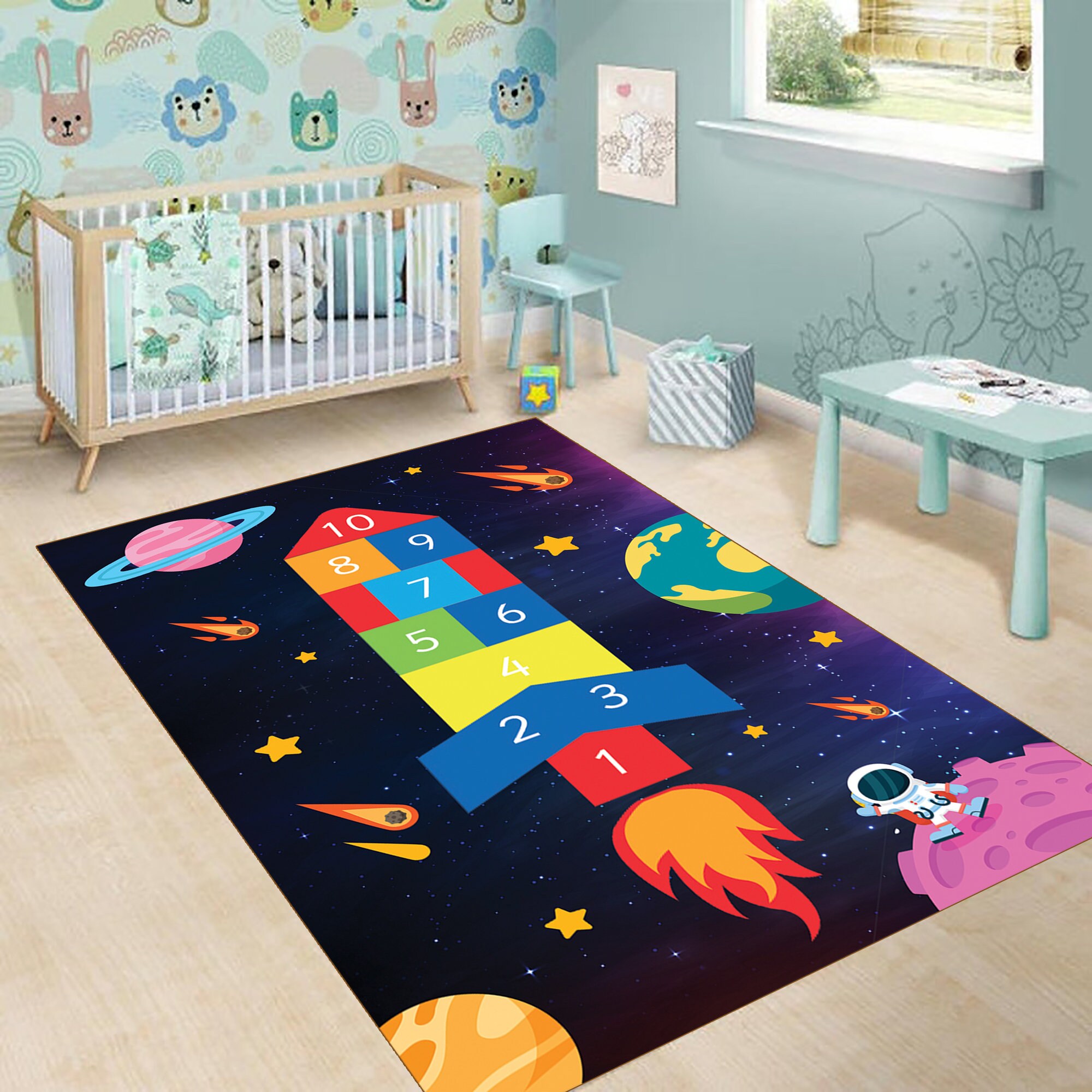 Rocket Rug Personalized Rug Kids Rug Boy Rug Customized | Etsy