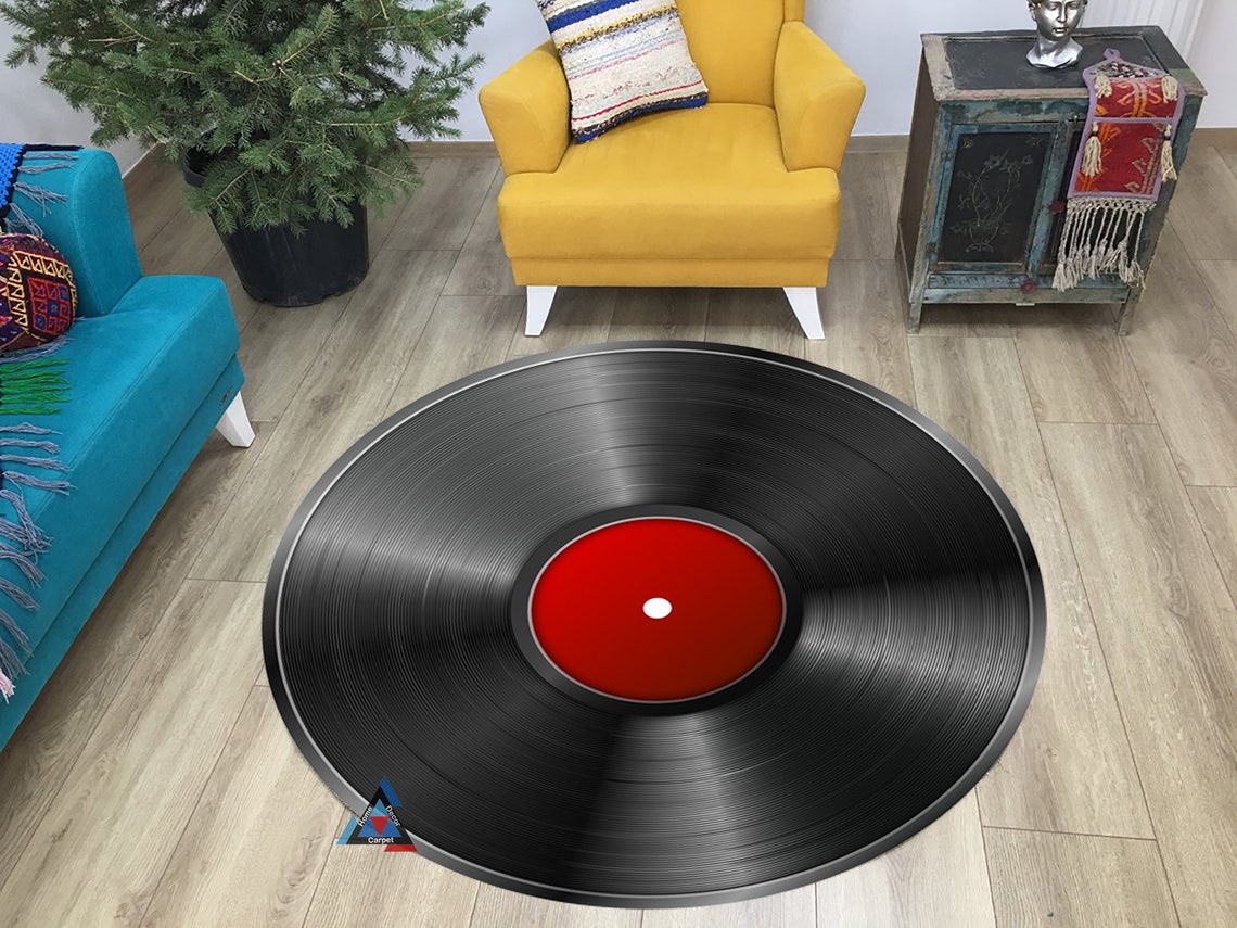 Record Record Rug Boys Room Round Rug Round Carpet Record | Etsy