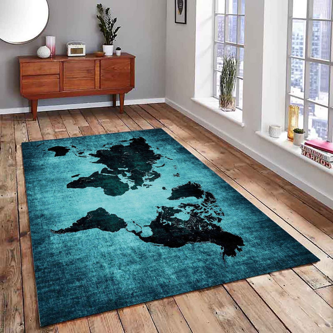 Large World Map Carpets Rug Bedroom Kids Baby Play Crawling | Etsy