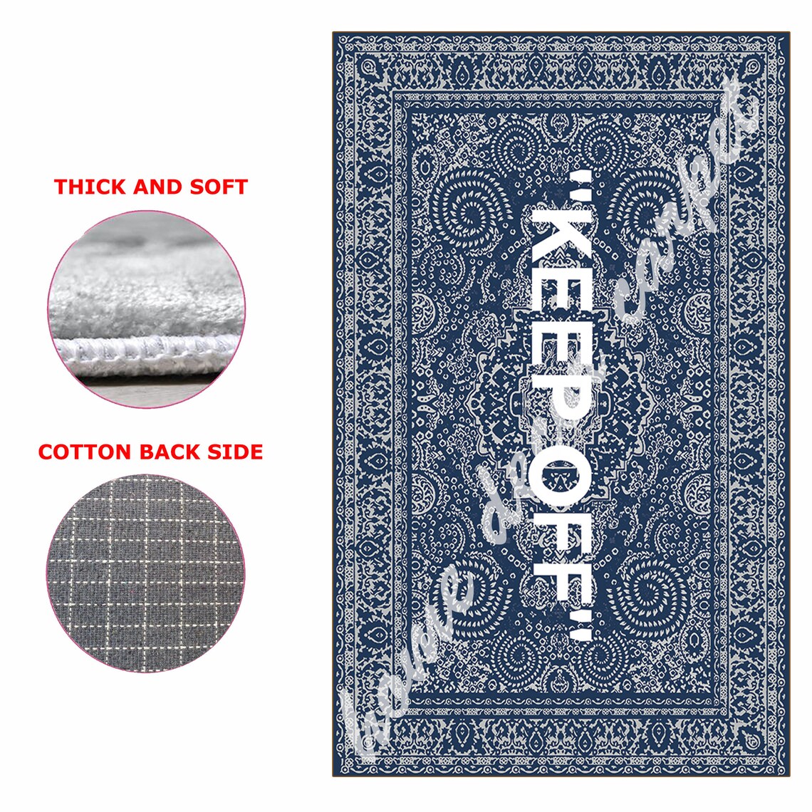 Navy Blue Rugs Keep Keep off Rug Keepoff Keep off Carpet - Etsy