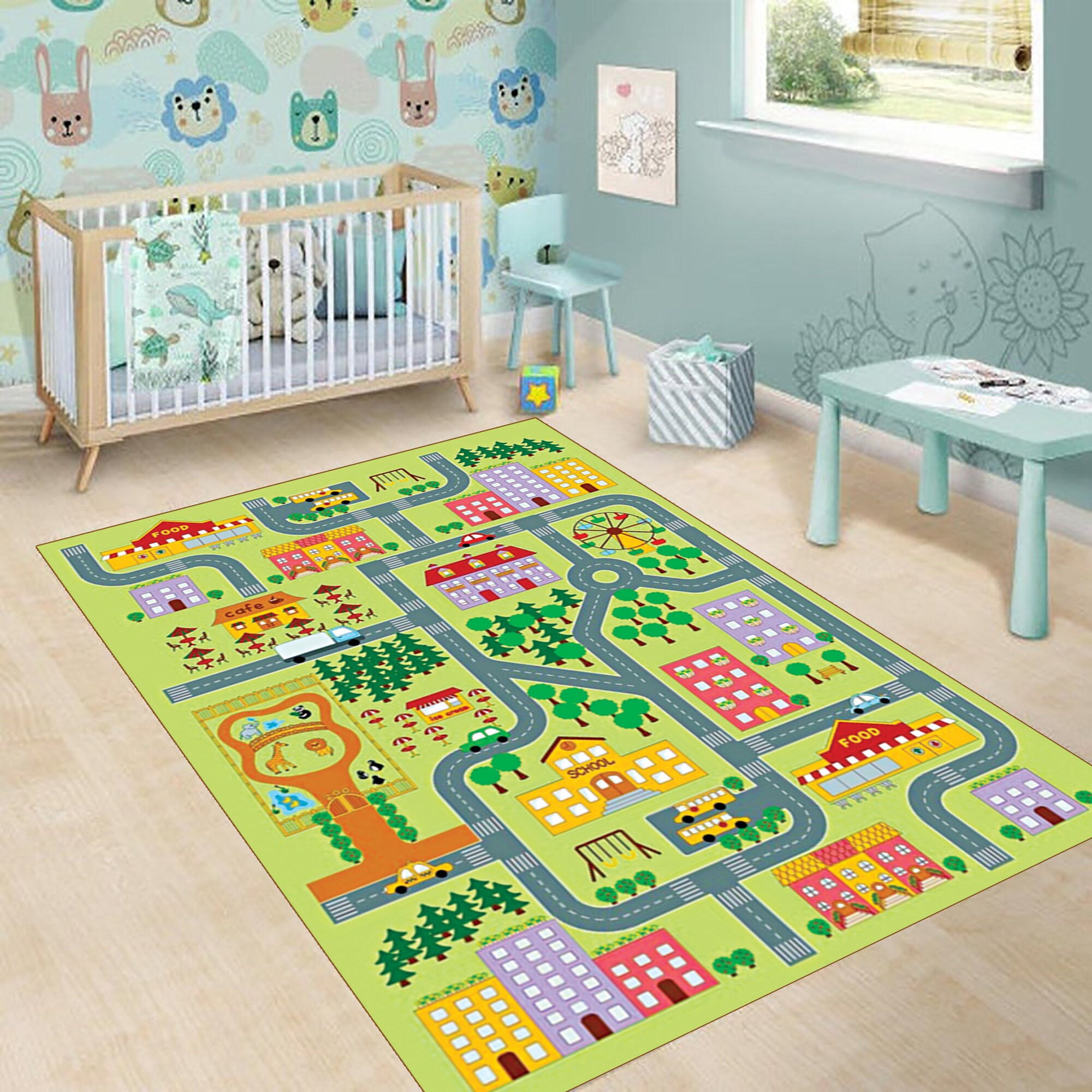 City Rug Kids Decor Rug City Map Carpet Home Decor Game | Etsy