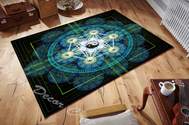 Sacred Geometry Rugs Abstract Rug for Bedroom Rug for - Etsy