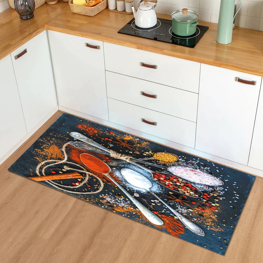 Spice Spoons Kitchen Rug: Washable Soft Floor Mat - Etsy