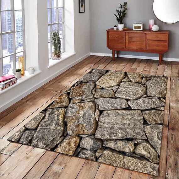 3D Stone Rug 3D Carpets Stone Pattern Rug 3D Rug for Living | Etsy