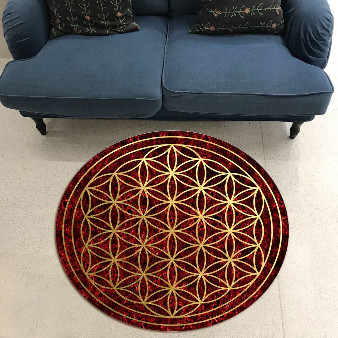 Sacred Geometry Rug, Flower of Life, Flower of Life Rug, Spiritual Rug ...
