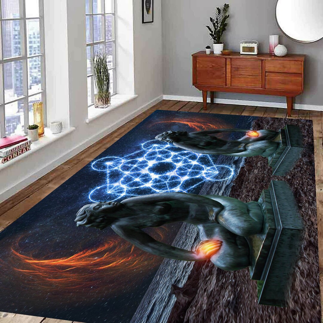 Primordial Presence Rug, Esoteric Rug, Heptagram Tarot Cloth ...