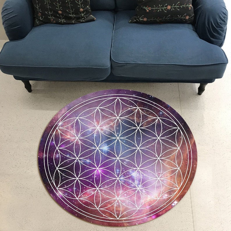 Flower of Life Rug: Sacred Geometry Spiritual Decor - Etsy