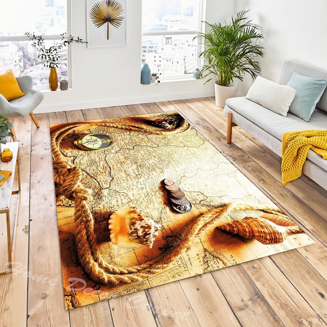 Luxus Teppich, Rustikale Weltkarte, Landkarten, Teppich Dekorative ...