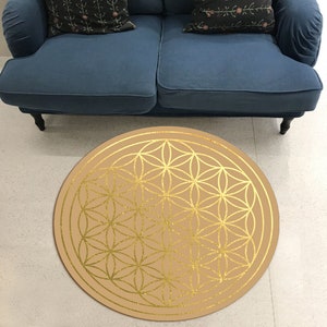Sacred Geometry Rug,round Rug,flower of Life Rug,shaped Rug,golden ...
