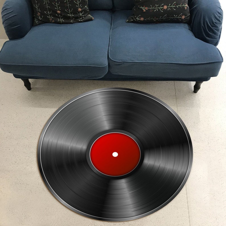 Record Record Rug Boys Room Round Rug Round Carpet Record | Etsy