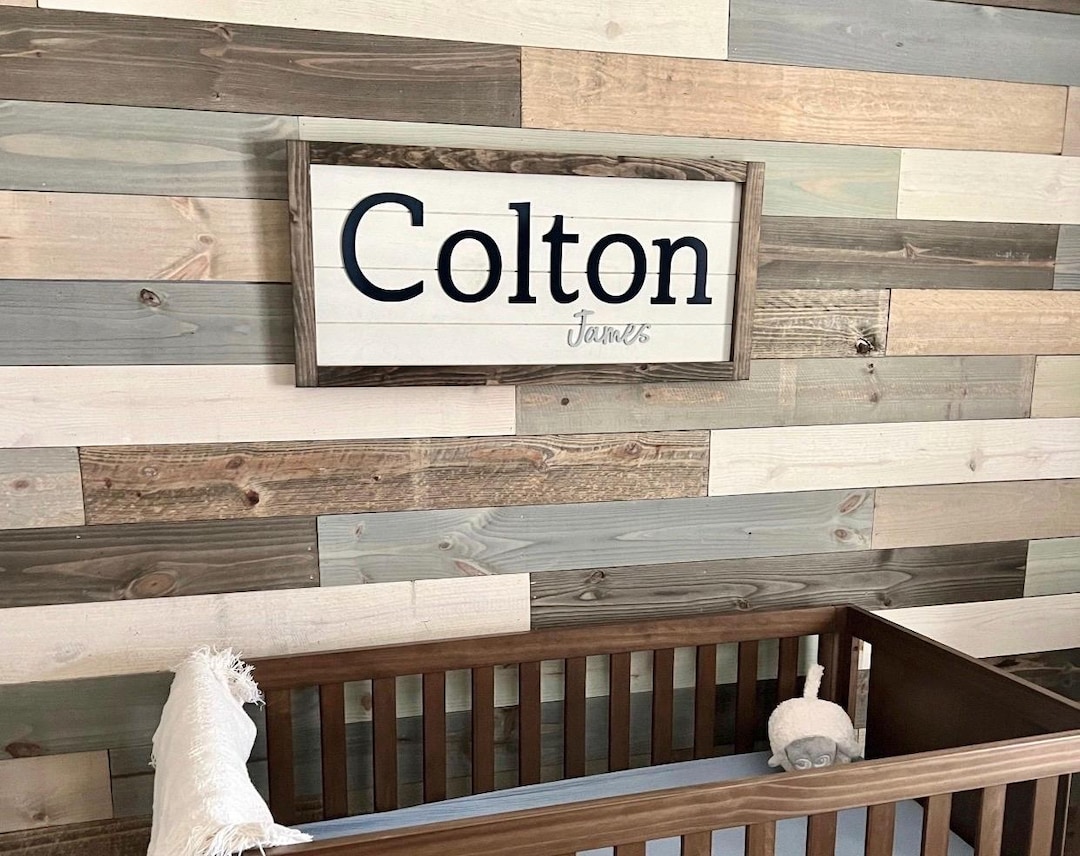 Boy Nursery Name Sign, Nursery Decor Boy, Rustic Nursery Custom Name ...