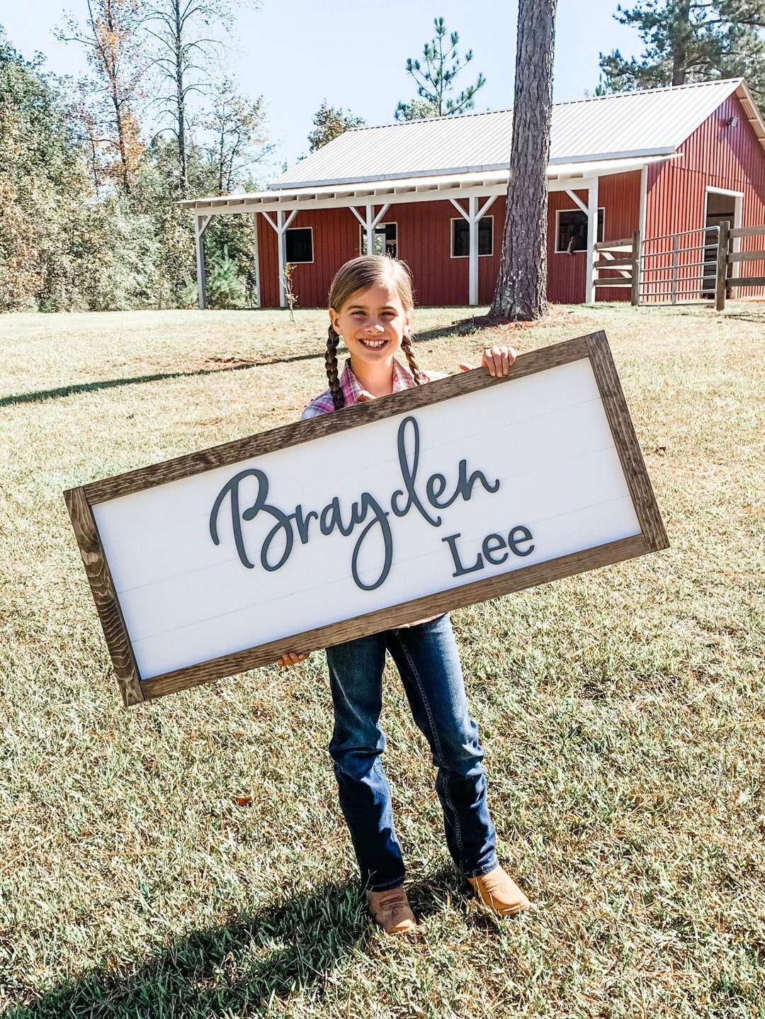Custom Wood Name Sign for Nursery Girl, Boy, Over Crib Sign, Baby Name ...