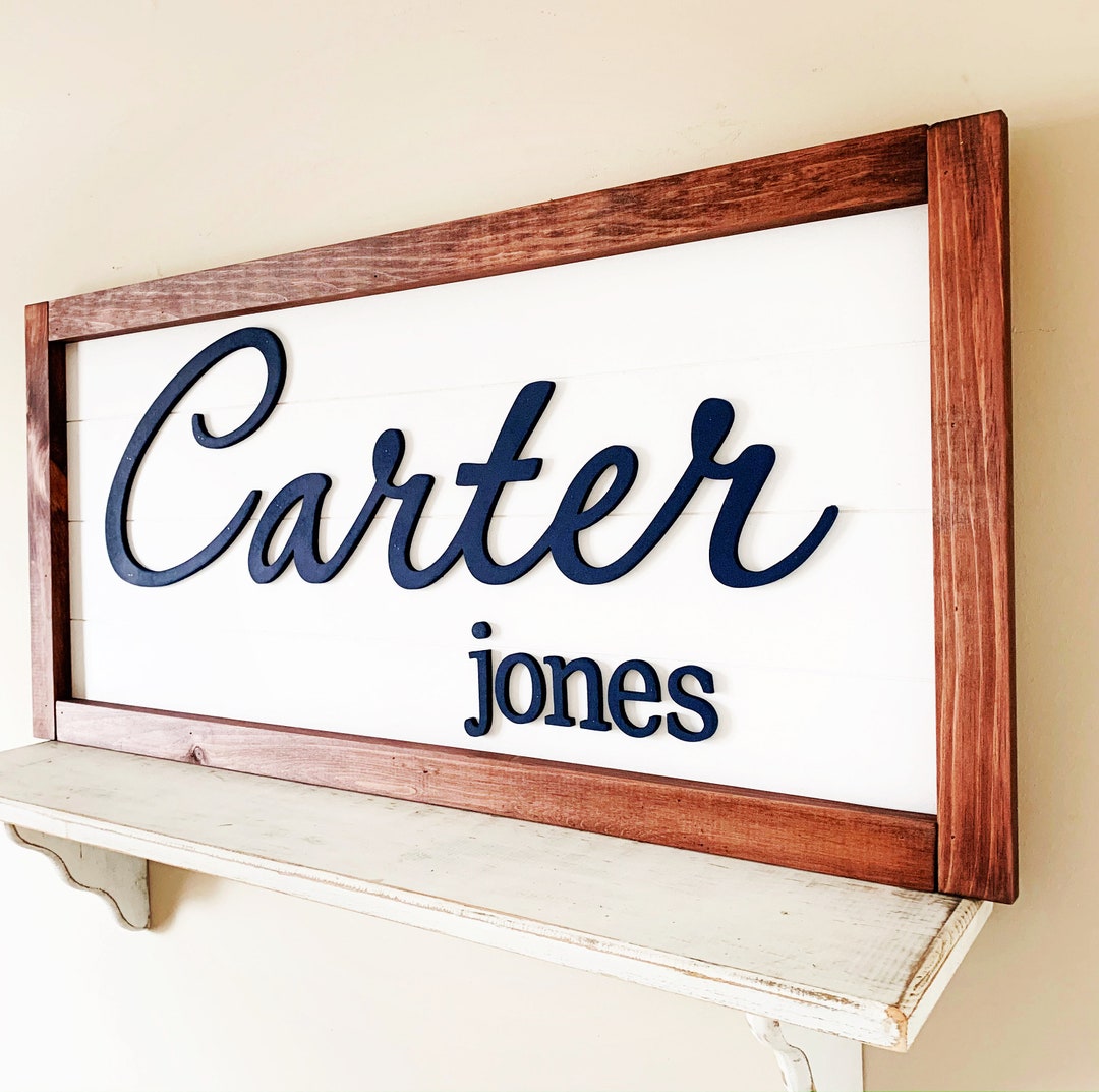 Large Personalized Baby Name Sign, Wooden Sign, Nursery Decor Boy ...