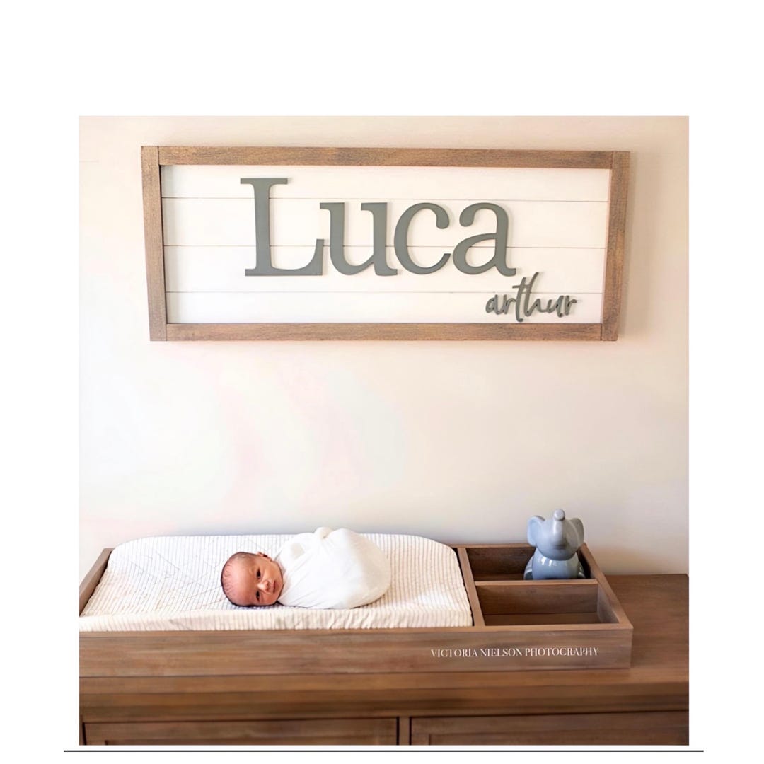 Personalized Nursery Name Sign, Baby Boy Nursery, Baby Name Over Crib ...