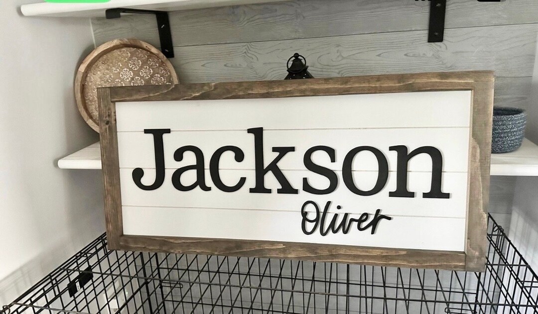 Personalized Baby Boy Name, Sign for Nursery Wall, Wooden Baby Name ...