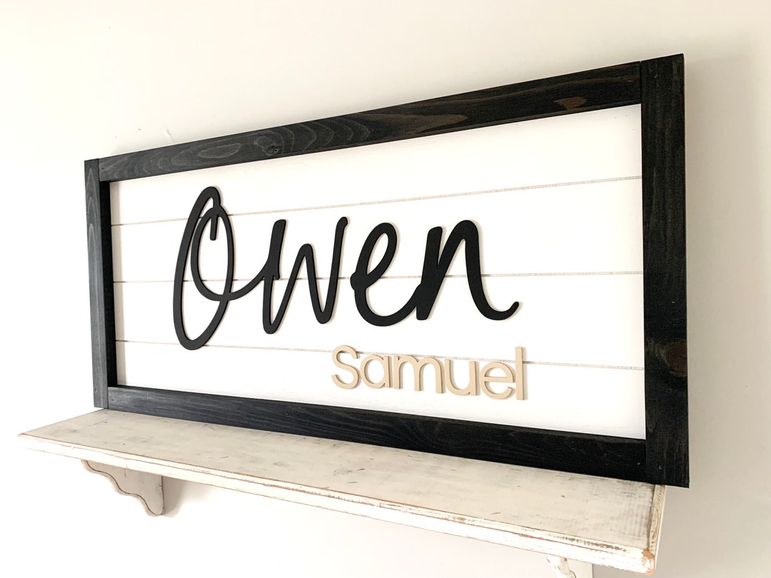 Custom Wood Baby Name, Nursery Wall Decor Boy, Nursery Name Sign, 3D ...
