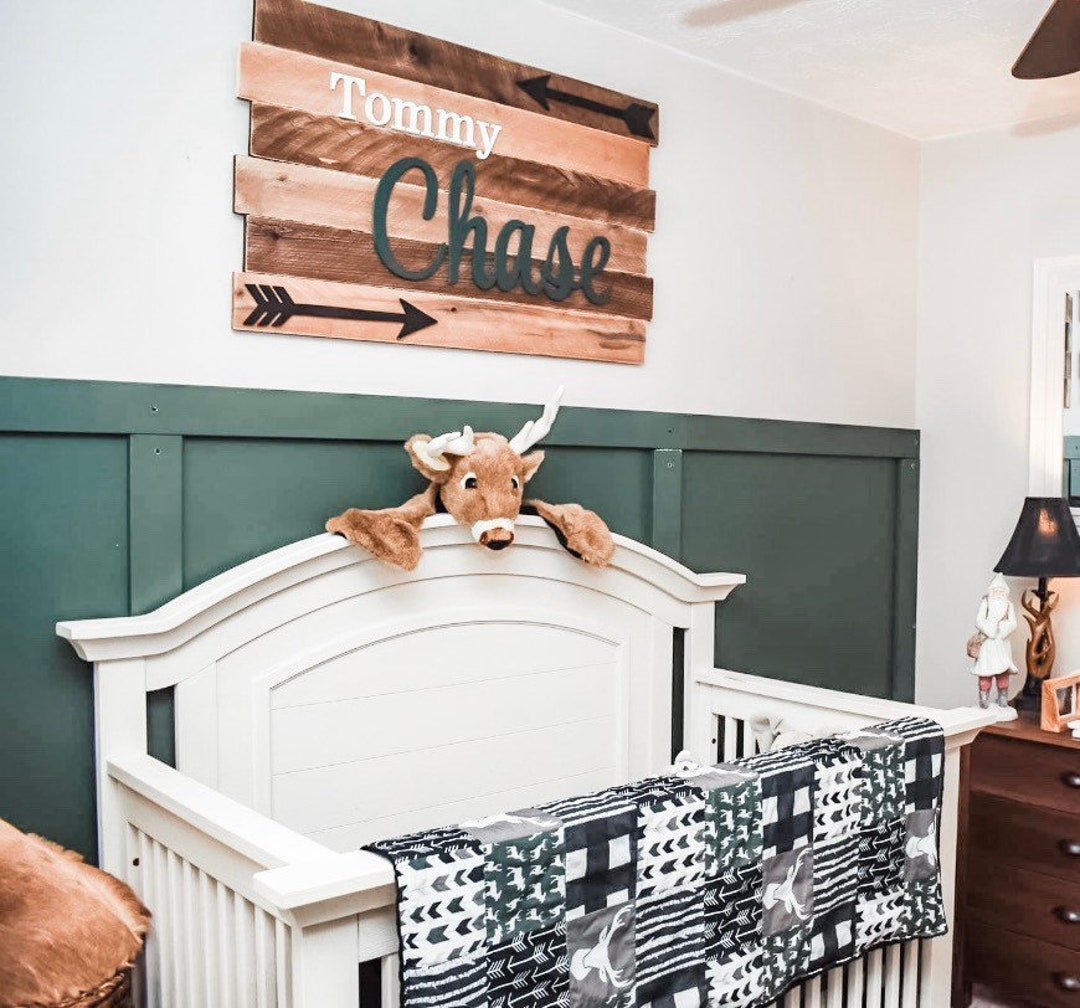 Woodland Nursery Name Sign, Rustic Woodland Name Cutouts for Baby ...