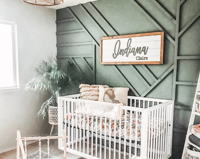 Custom Wood Name Sign Boho Name Sign Girls Name Sign Girls Room Decor ...