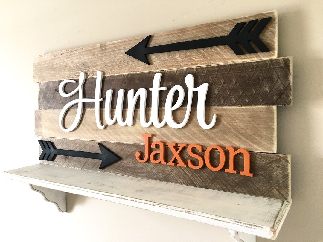3D Name Sign Nursery Name Sign Rustic Nursery Baby Boy - Etsy