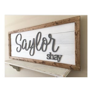 Custom Baby Girl Name Sign, Boho Nursery, Framed Name for Nursery Wall ...