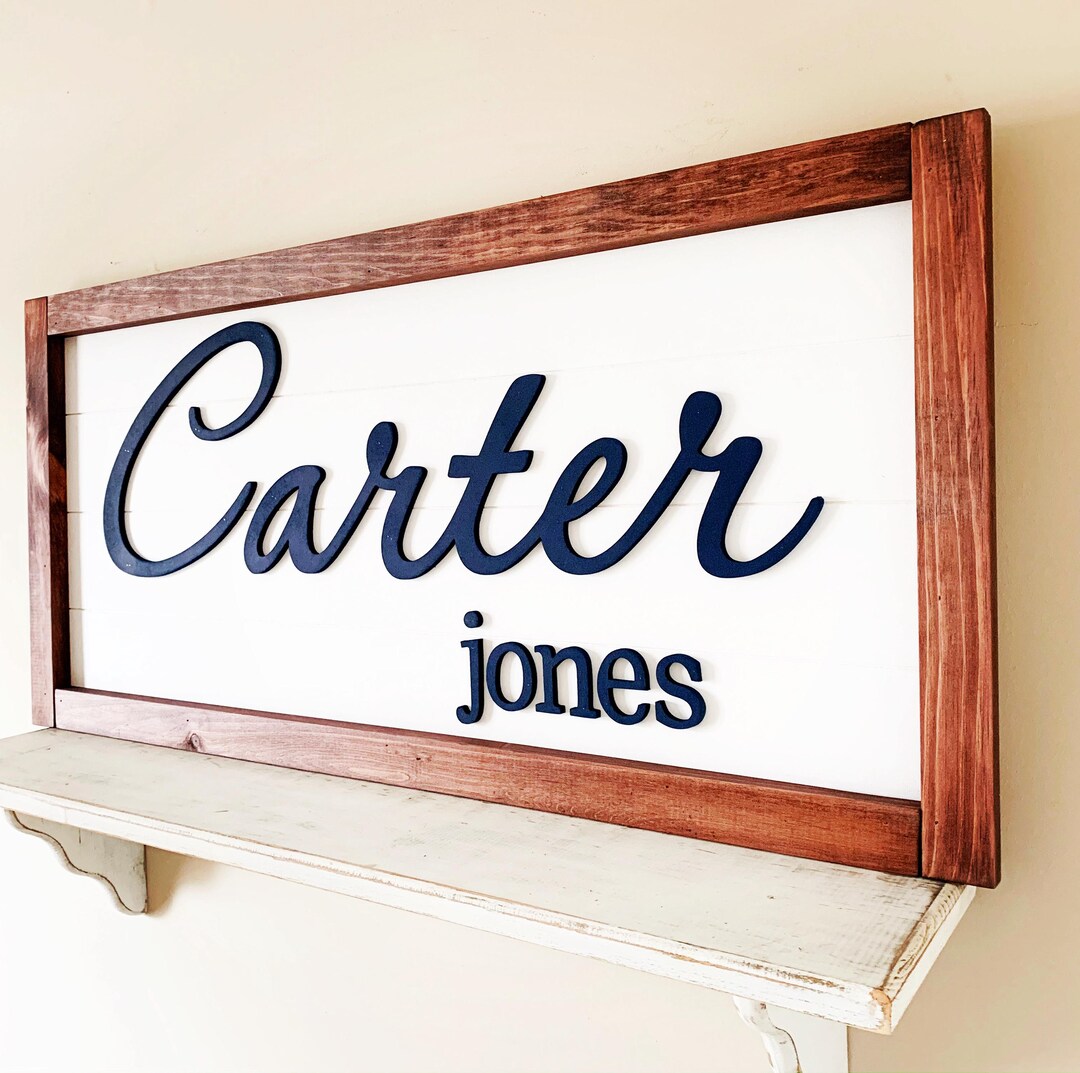 Large Wood Name Sign | Baby Sign | Custom Name Sign | Above Crib Cutout ...