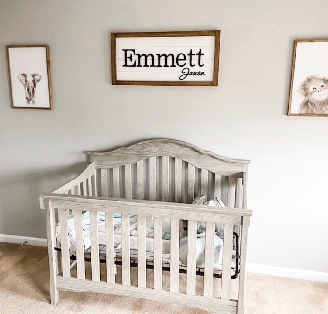 Baby Boy Wooden Name Sign, Boy Nursery Wall Decor, Framed Name Sign ...