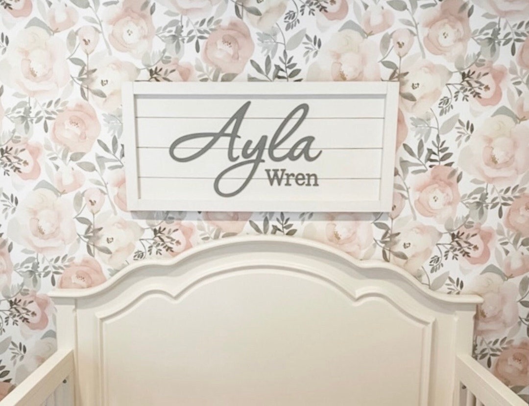 Large Wood Name Sign | Nursery Name | Girl Name | Above Crib Name Sign ...