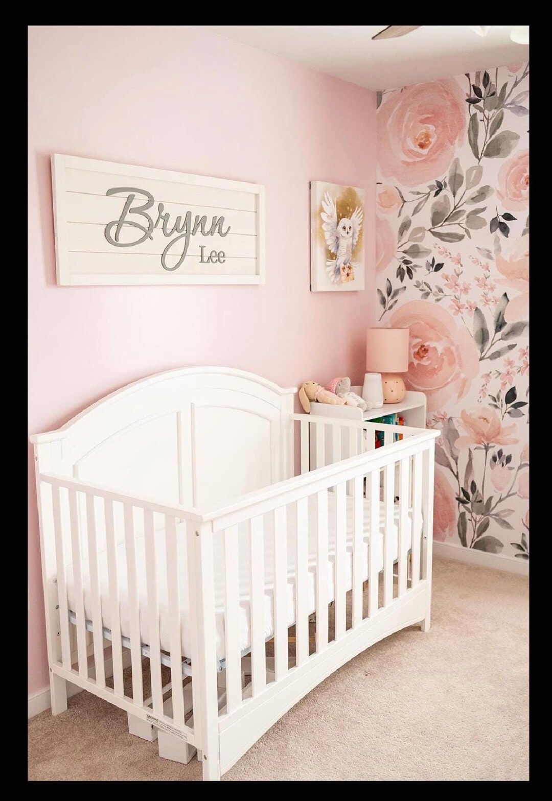 Girl Nursery Sign, Over Crib Name, Custom Nursery Decor, Girl Nursery ...