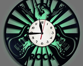 Rock and Roll Clock - Etsy
