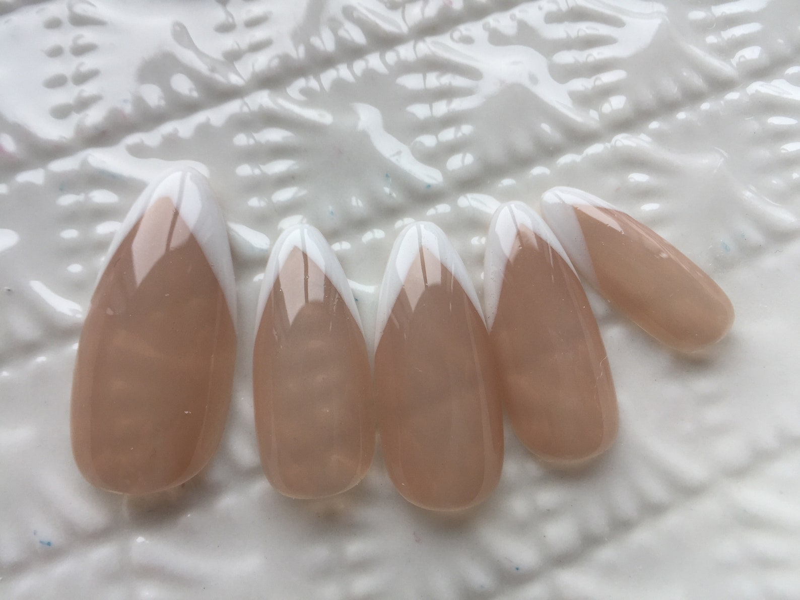 Translucent Pink Hand Painted Clear Full Set Press On Nails | Etsy