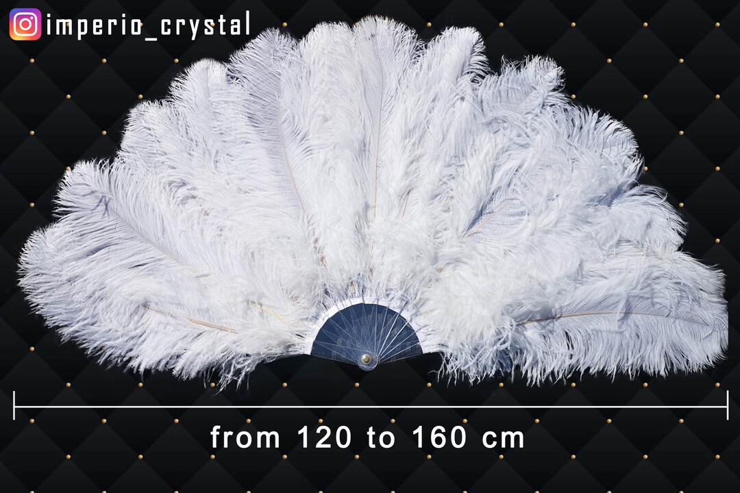 Ventagli di piume burlesque di struzzo bianco da 120 a 160 cm - Etsy Italia