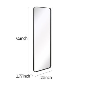 Modern Full Length Mirror 65 X 22 Inch Black Metal Frame. Bathroom ...