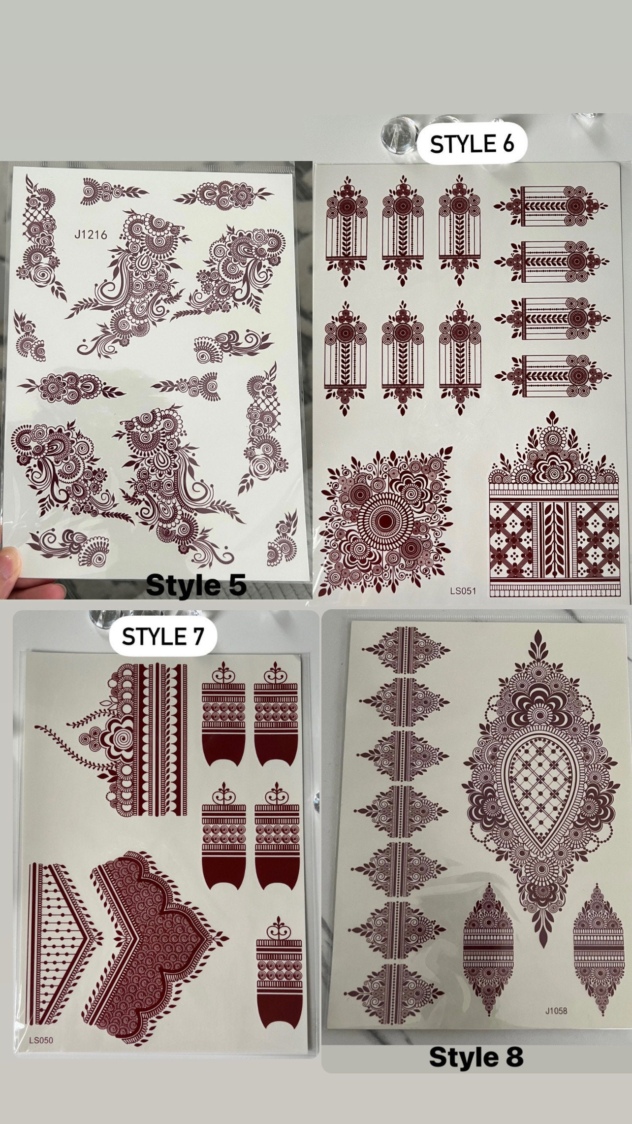 Henna Tattoo, Henna , Instant Henna, Temporary Tattoo, Sticker Tattoo ...