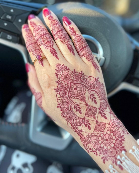 Adhesive Henna Tattoos Sticker Henna Tattoo Paisley Flower Doodles