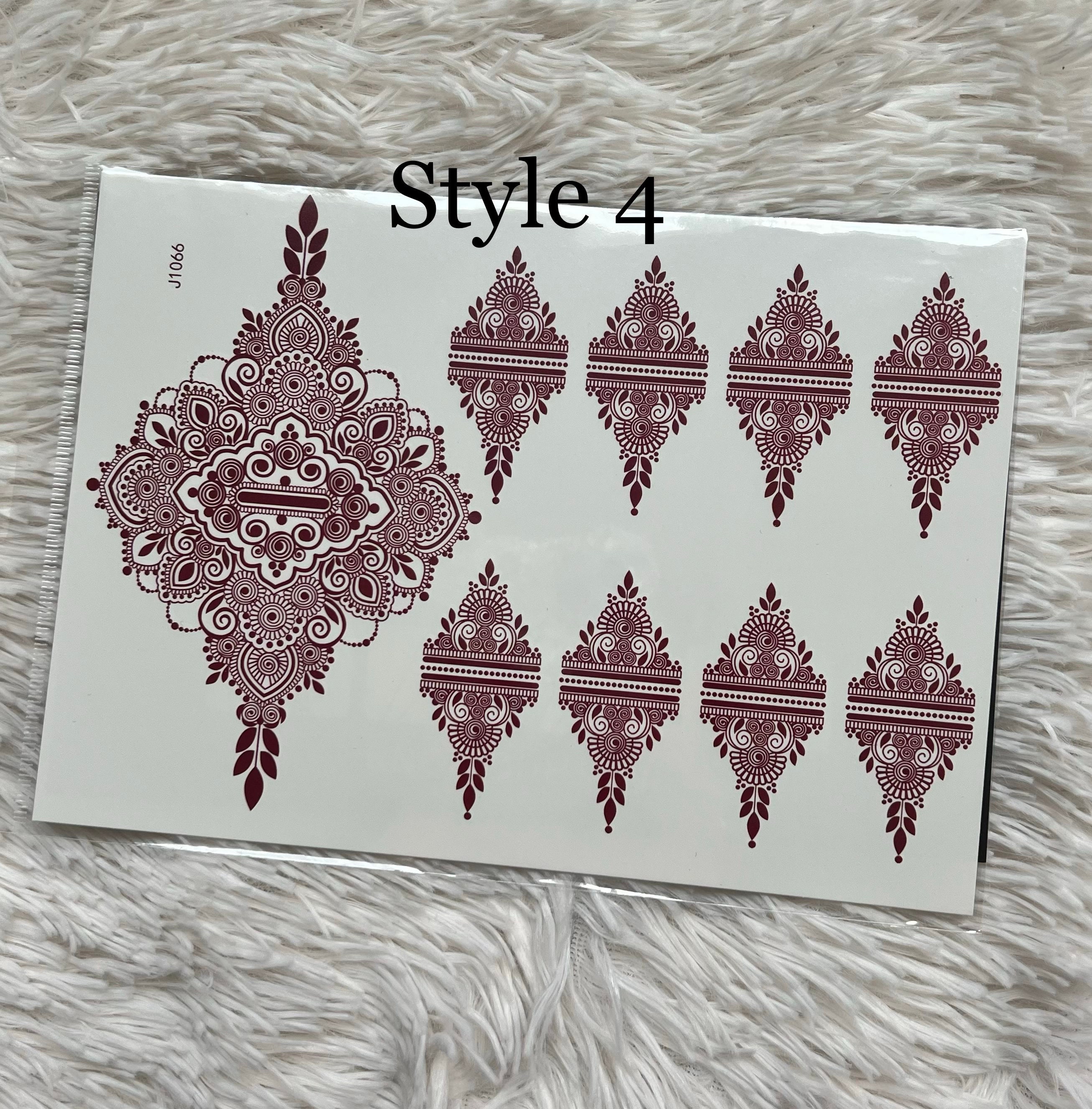Henna Tattoo, Henna , Instant Henna, Temporary Tattoo, Sticker Tattoo ...