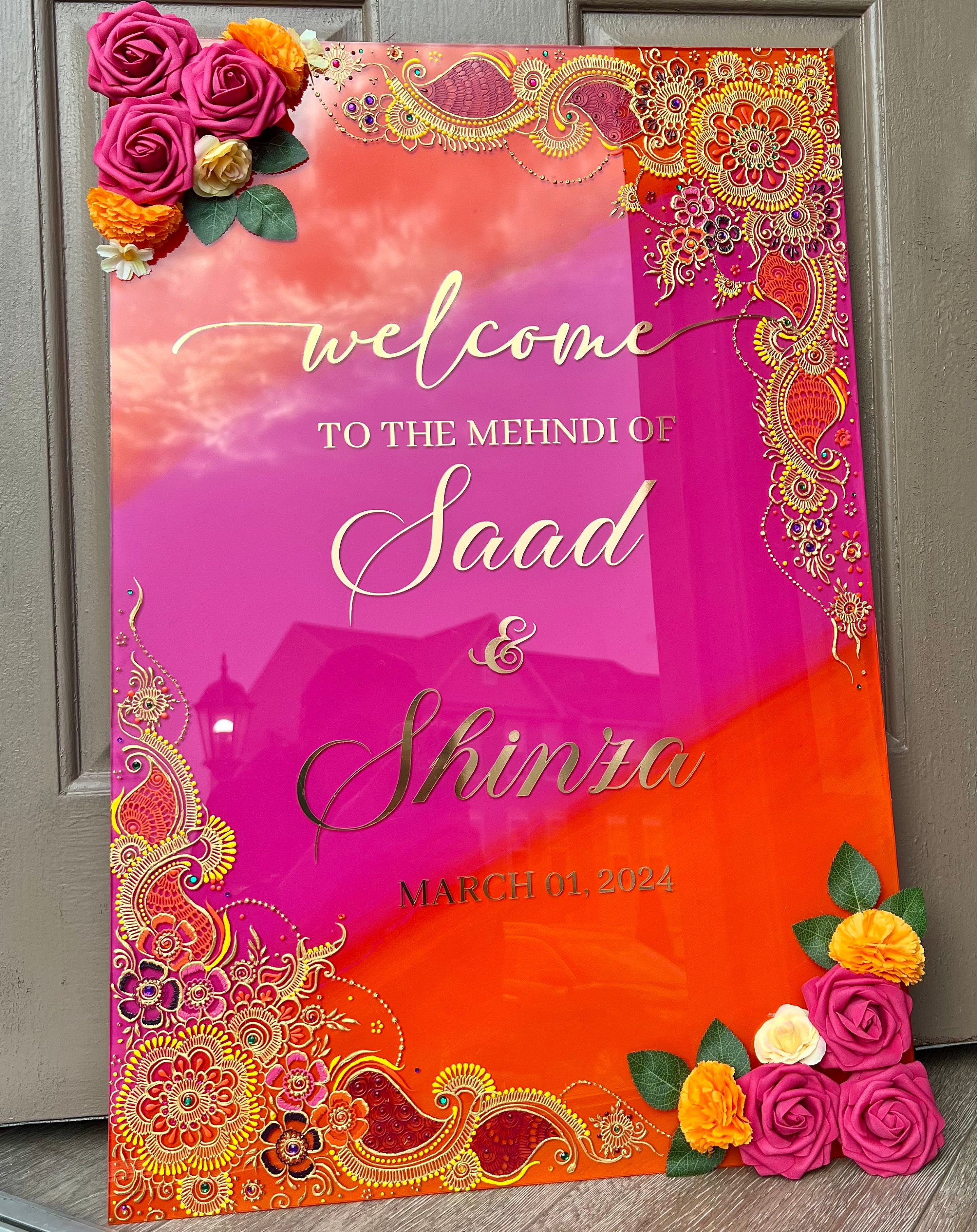 Mehndi Welcome Sign Henna Welcome Sign Haldi Sign Dholki Wedding Sign ...