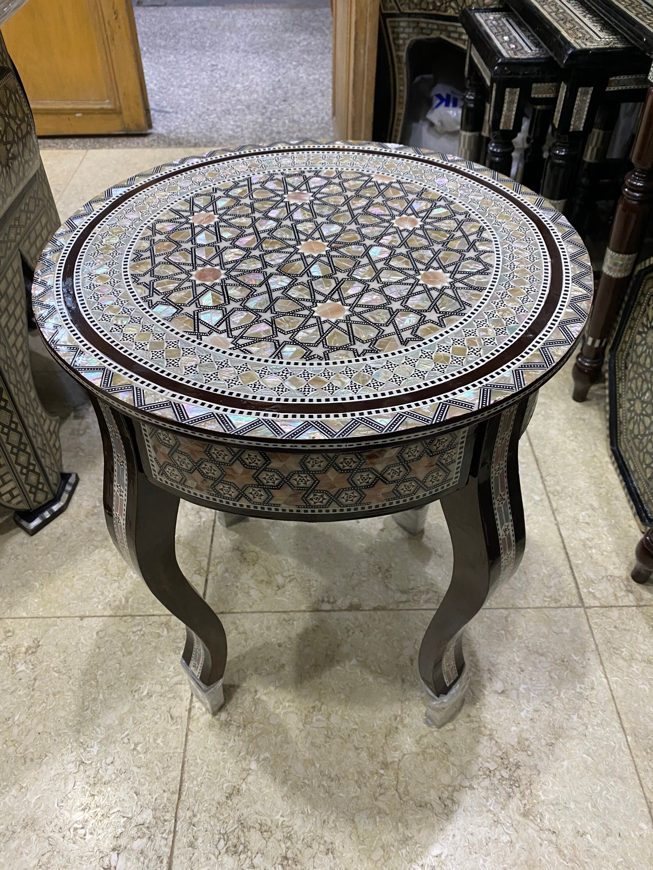 Moroccan Mosaic Side Table Hand Made Inlaid With Mother of - Etsy