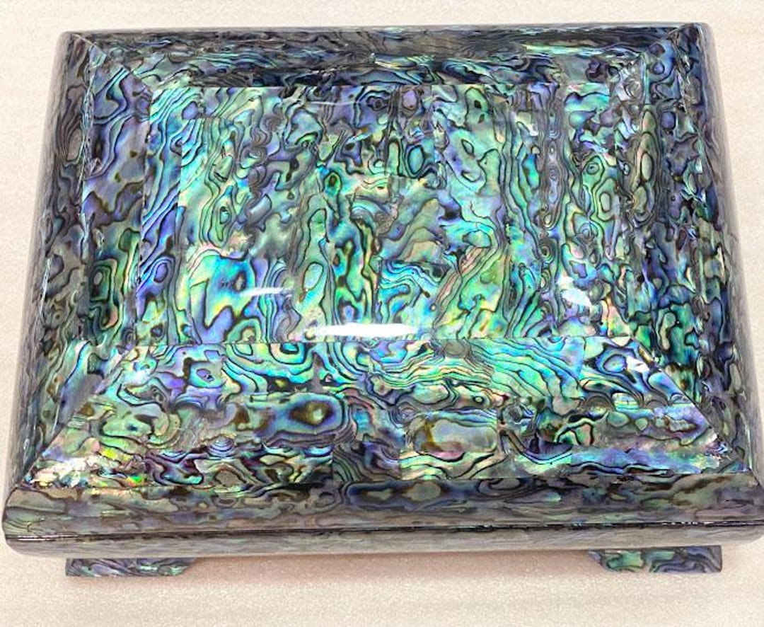 Paua Shell Jewelry Box: Handmade Egyptian Seashell and Mother of Pearl ...