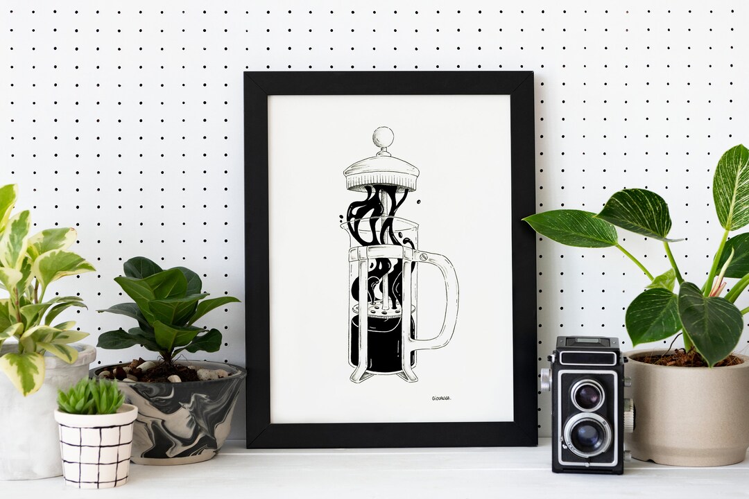 Art Print coffee A4/A5 Pen and Ink Print Alternative Fantasy Drawing - Etsy