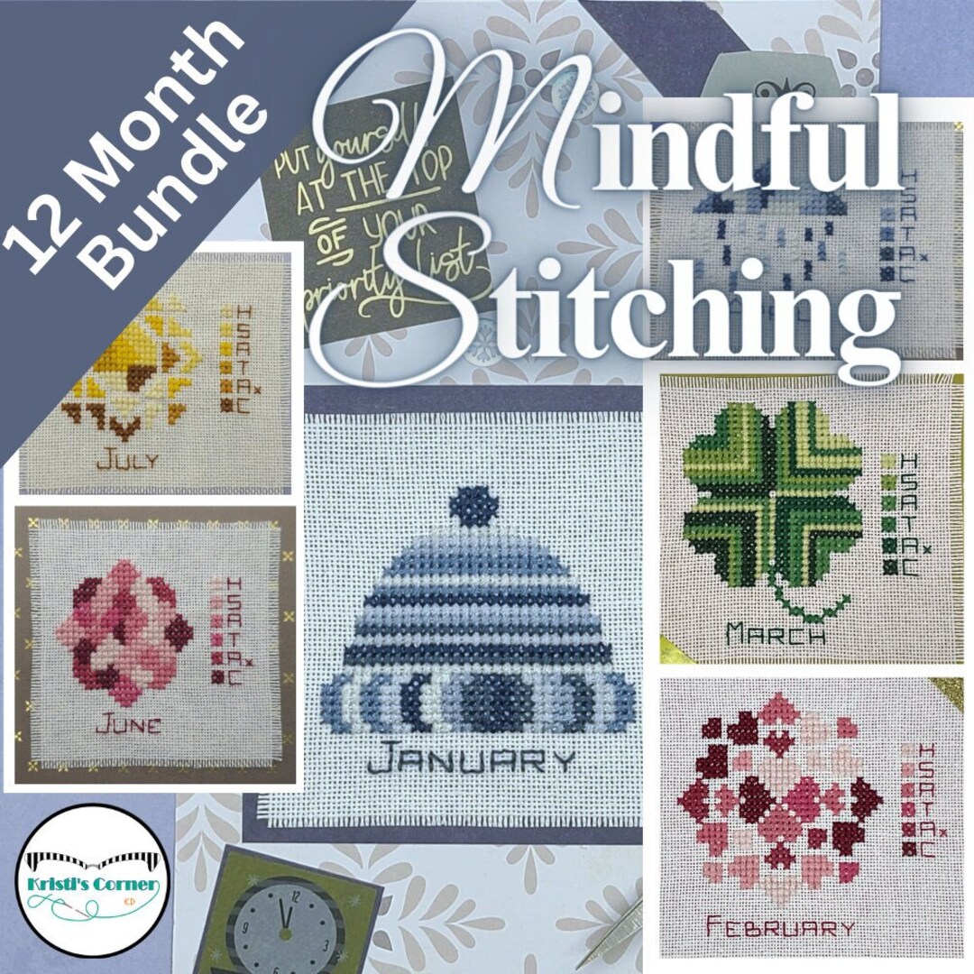 Mindful Stitching: 12 Month Bundle Mood Tracking Cross Stitch Pattern ...