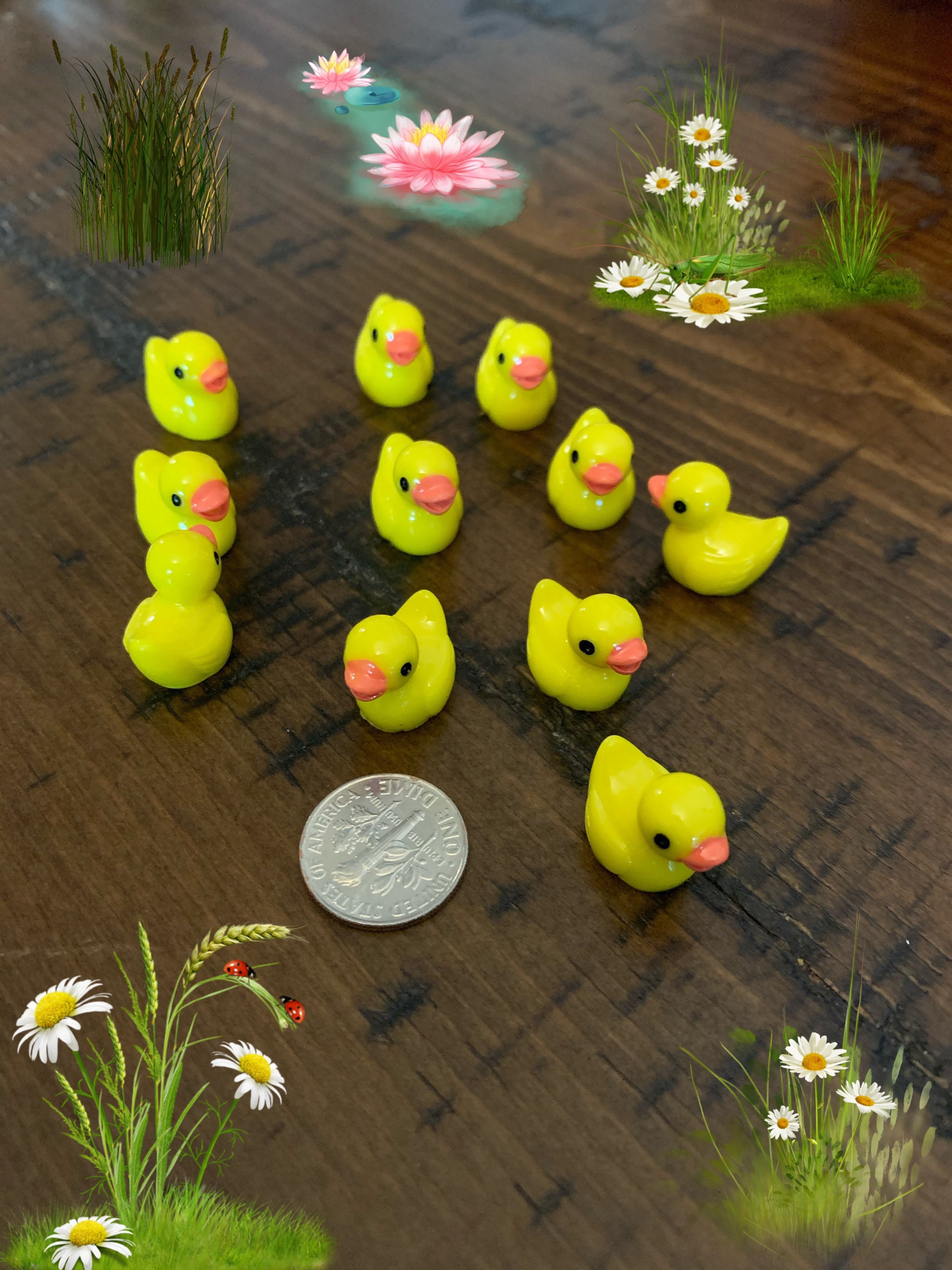 Mini Resin Duck set colorful Miniature Duck Figure sets | Etsy