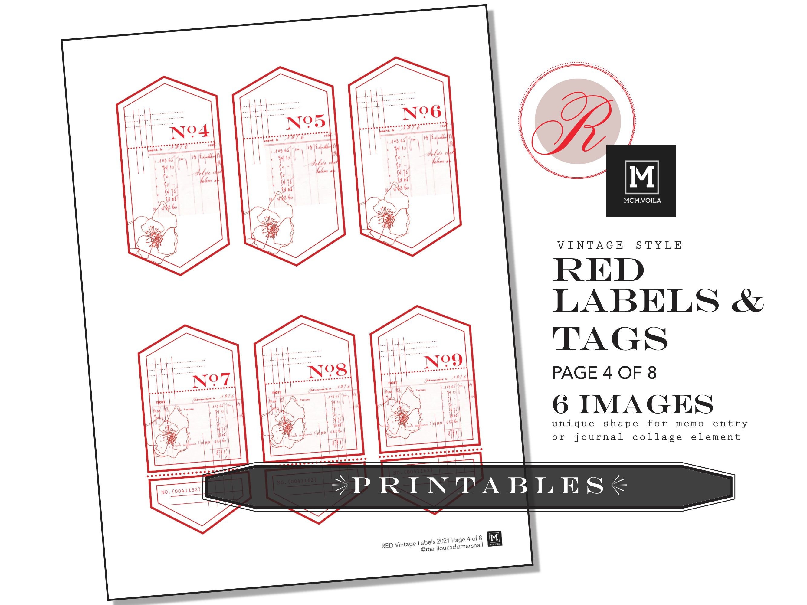 PRINTABLES Digital Download RED Labels & Tags Red Folder | Etsy Canada
